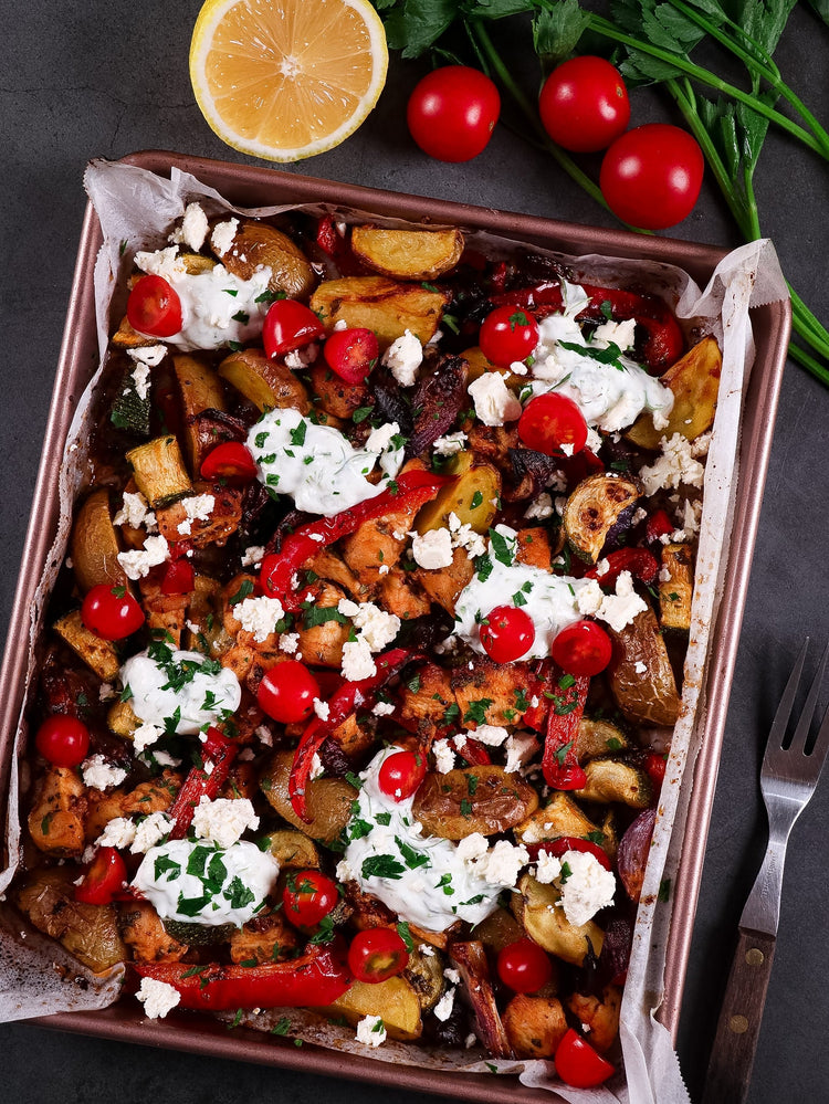 Greek Chicken and Potato Sheet Pan – Zing Wellbeing