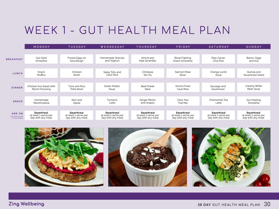 28 Day Gut Health Meal Plan – Zing Wellbeing